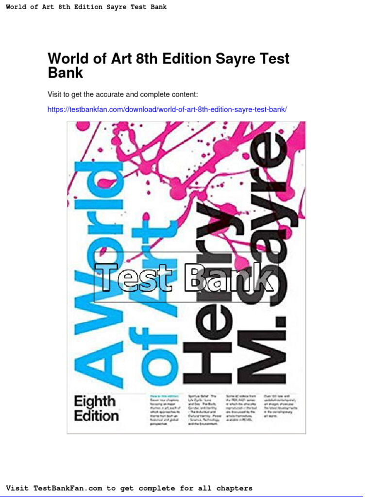 Dwnload Full World of Art 8th Edition Sayre Test Bank PDF | PDF | Anchor Dwnload Full World of Art 8th Edition Sayre Test Bank PDF | PDF | Anchor