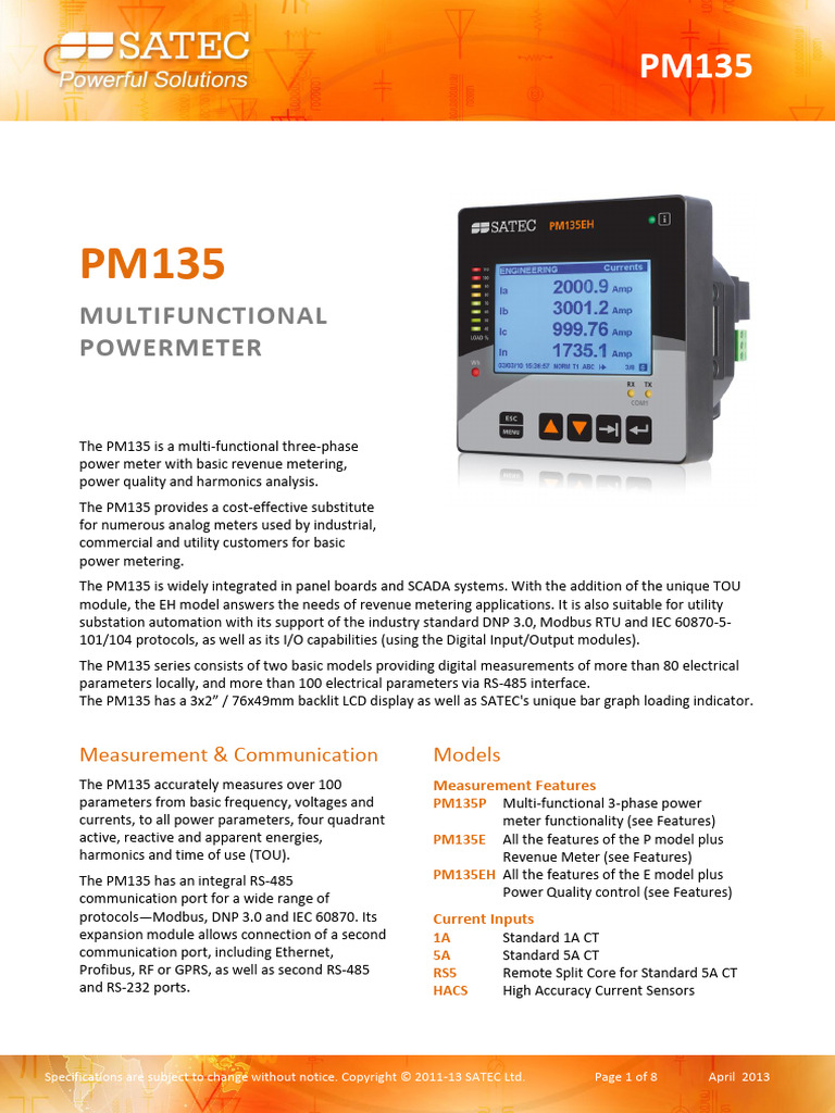 PM135 | PDF | Electrical Engineering | Manufactured Goods