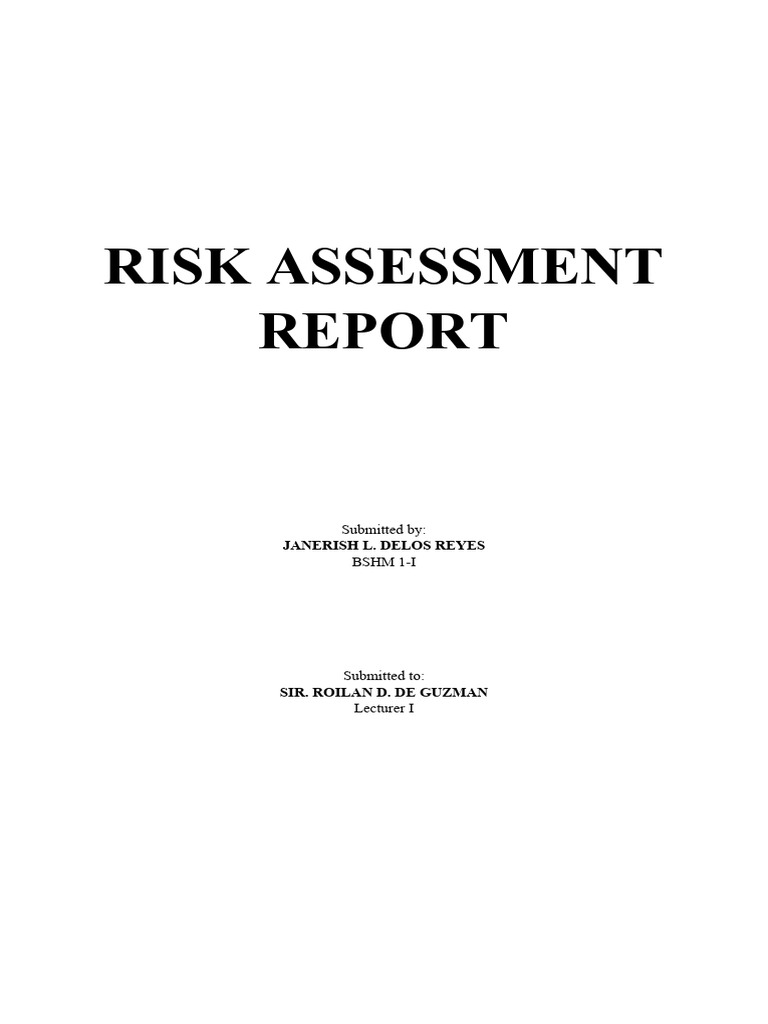 Me Risk Assessment Report | PDF | Food Safety | Hygiene