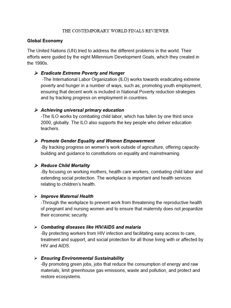 Global Economy and Development Goals Review | PDF | Globalization ...