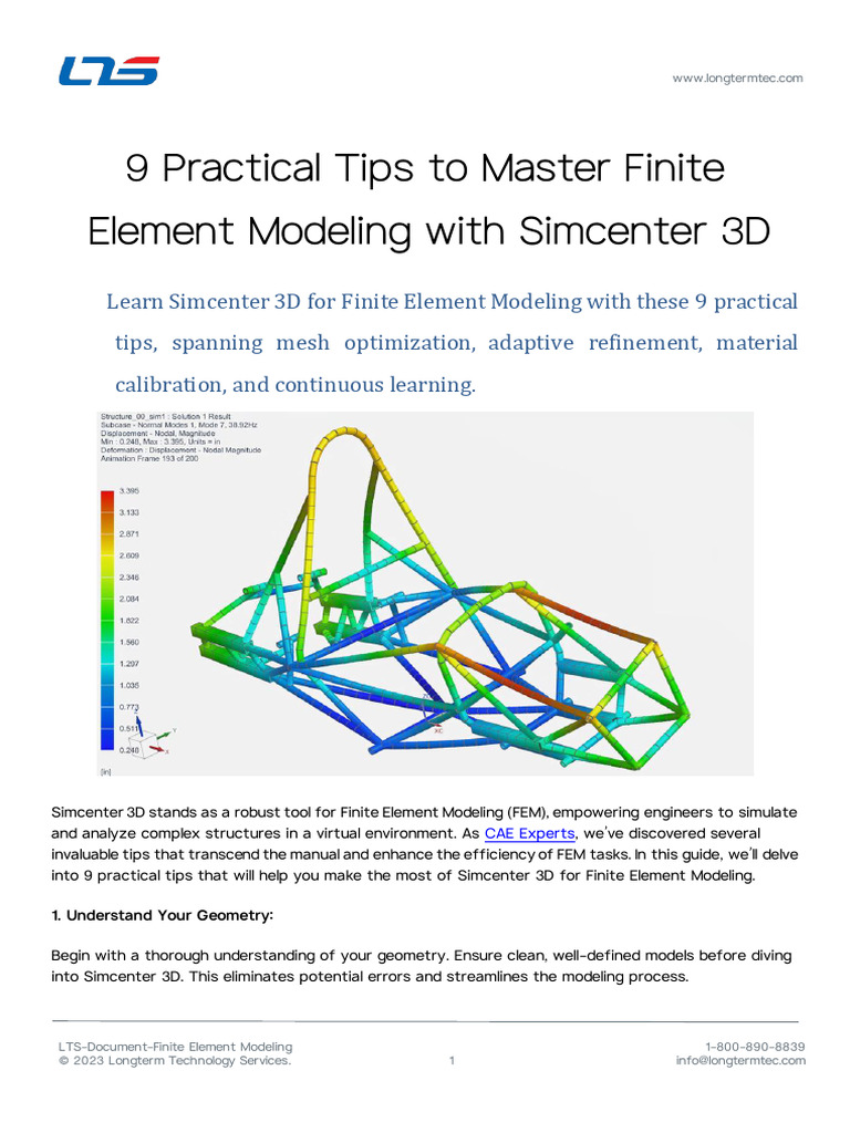 9 Practical Tips To Master Finite Element Modeling With Simcenter 3D | PDF
