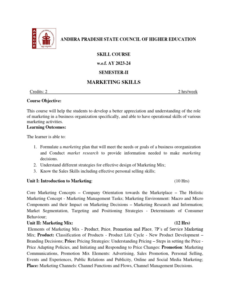 SC-2-2-Marketing Skills | PDF