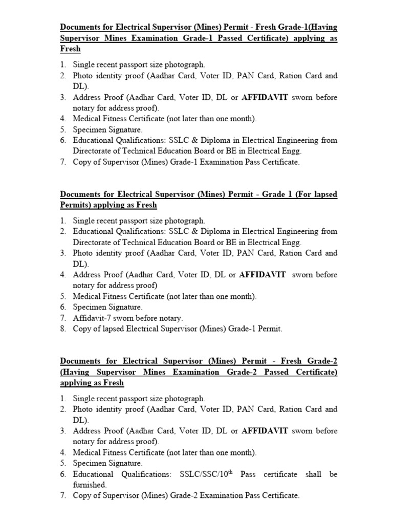 Electrical Supervisor Permit Requirements | PDF | Notary Public | Affidavit