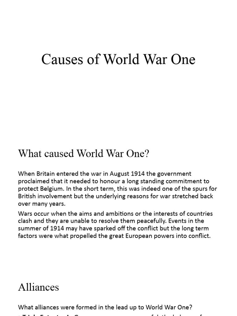 Causes of World War One | PDF | World War I | Austria Hungary