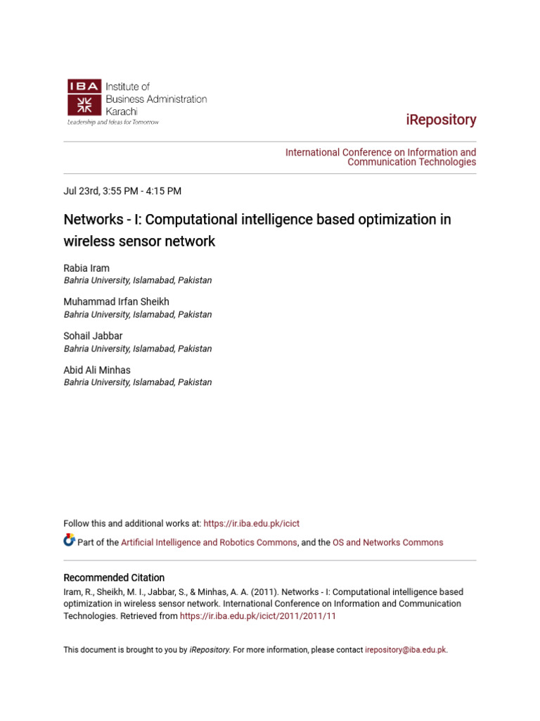 Computational Intelligence Based Optimization in Wi | PDF | Wireless ... Computational Intelligence Based Optimization in Wi | PDF | Wireless ...