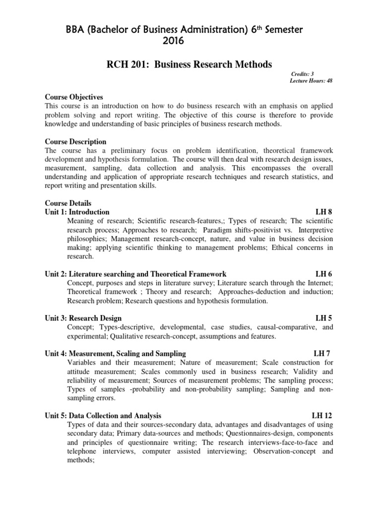 BBA Research 6th | PDF | Methodology | Statistics