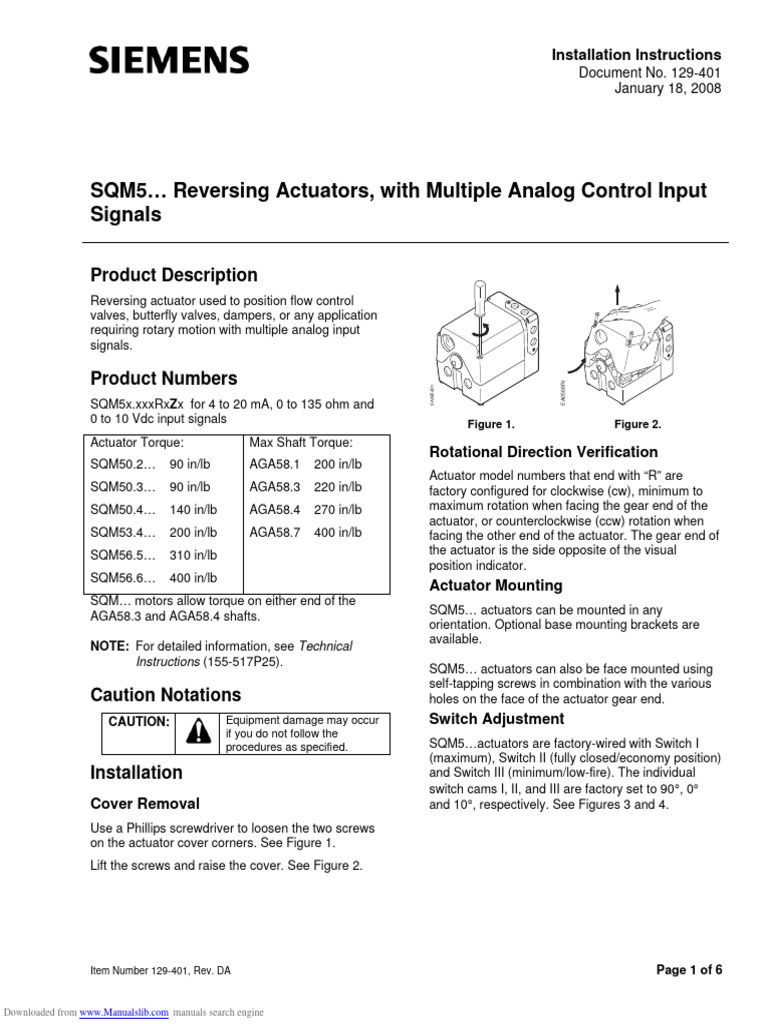 Siemens SQM | PDF | Switch | Actuator