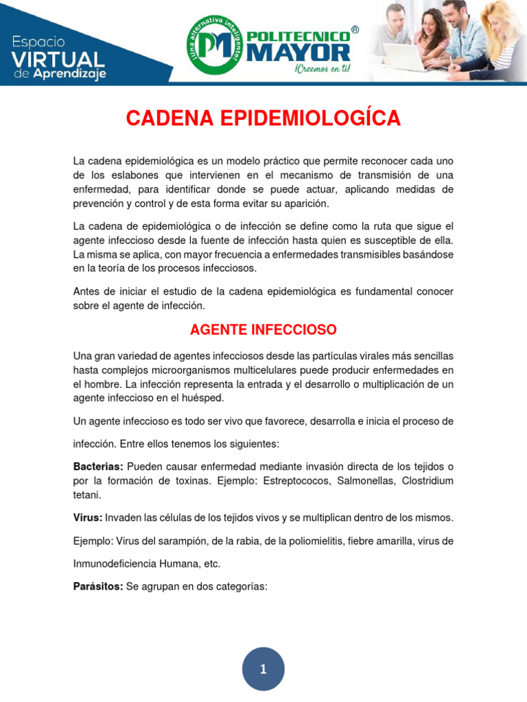 Documento 2. Cadena de Transmisión de La Infección | PDF | Infección | Virus