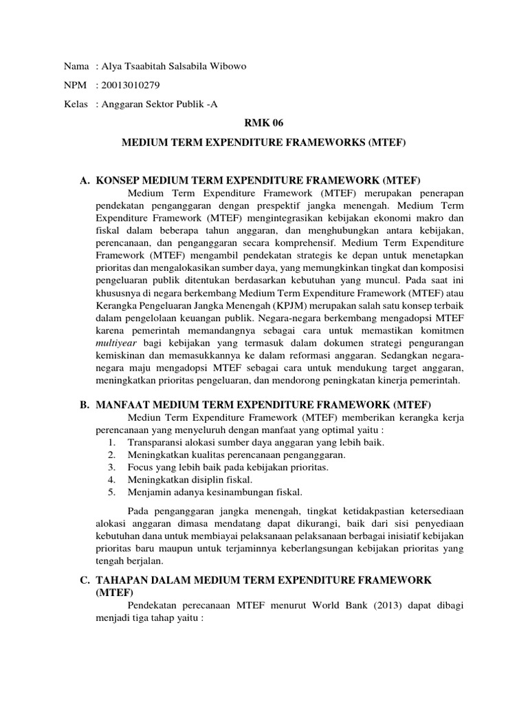 RMK06 - Medium Term Expenditure Frameworks (Mtef) | PDF RMK06 - Medium Term Expenditure Frameworks (Mtef) | PDF