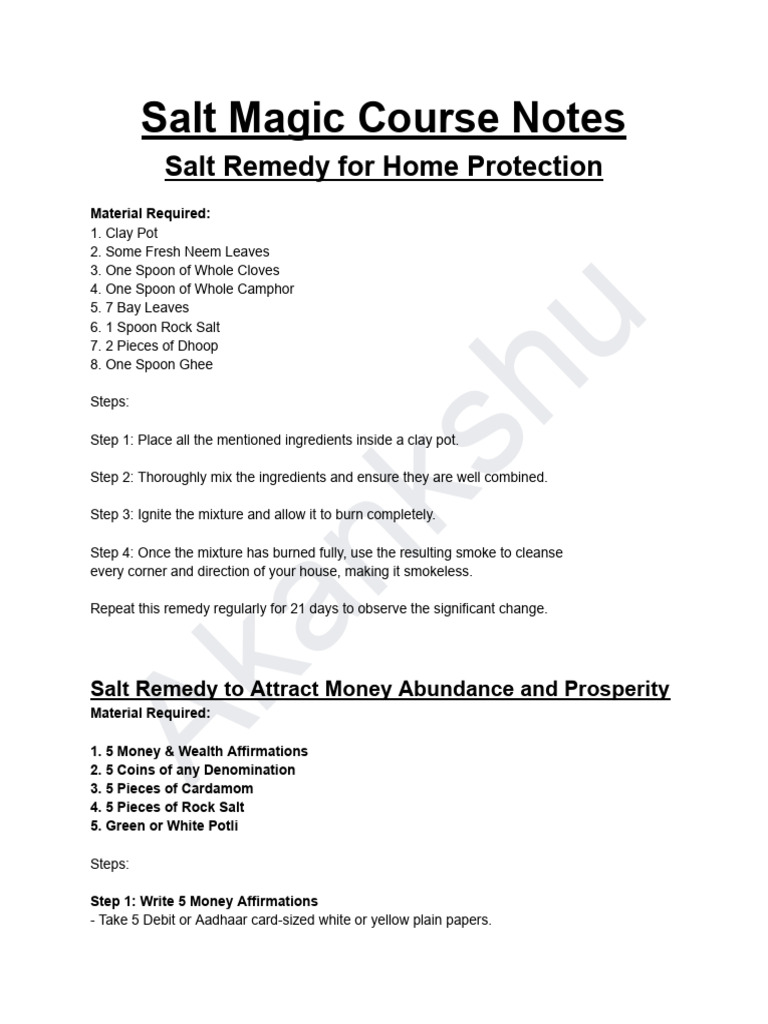 Salt Remedy | PDF