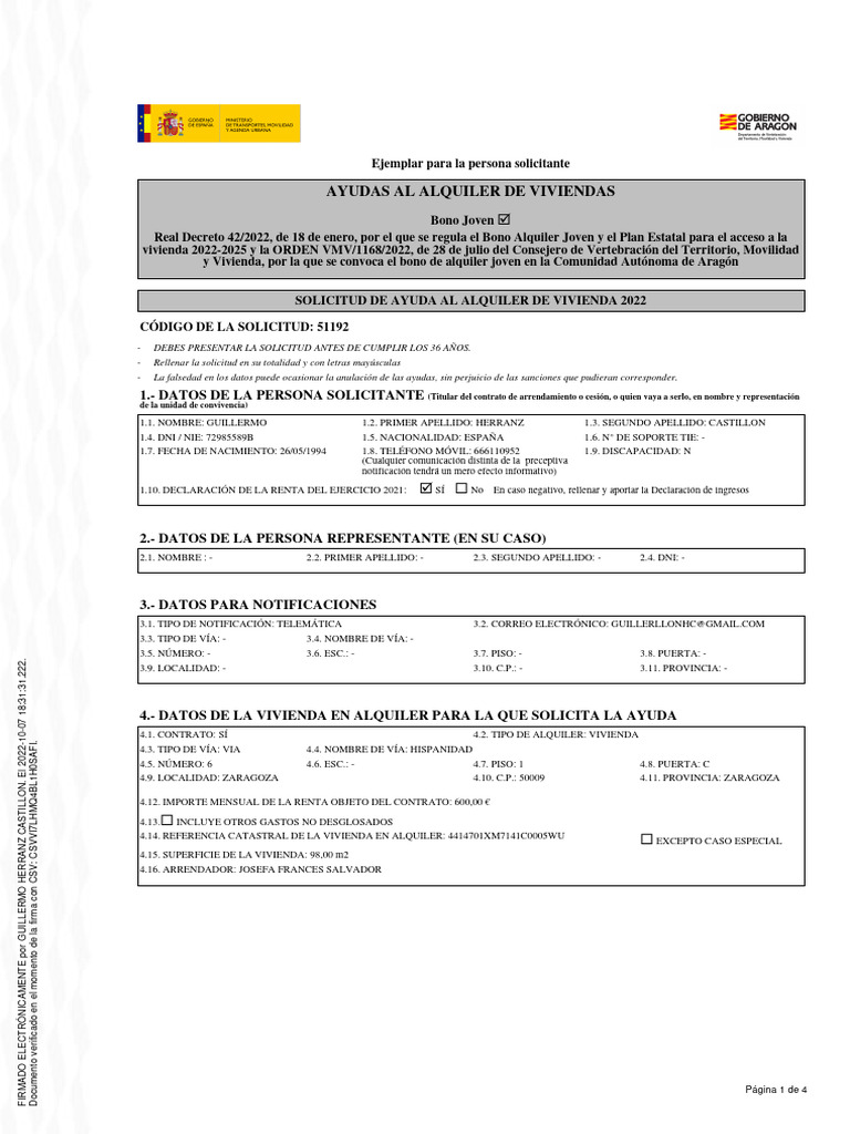 Solicitud Ayudas Al Alquiler | PDF