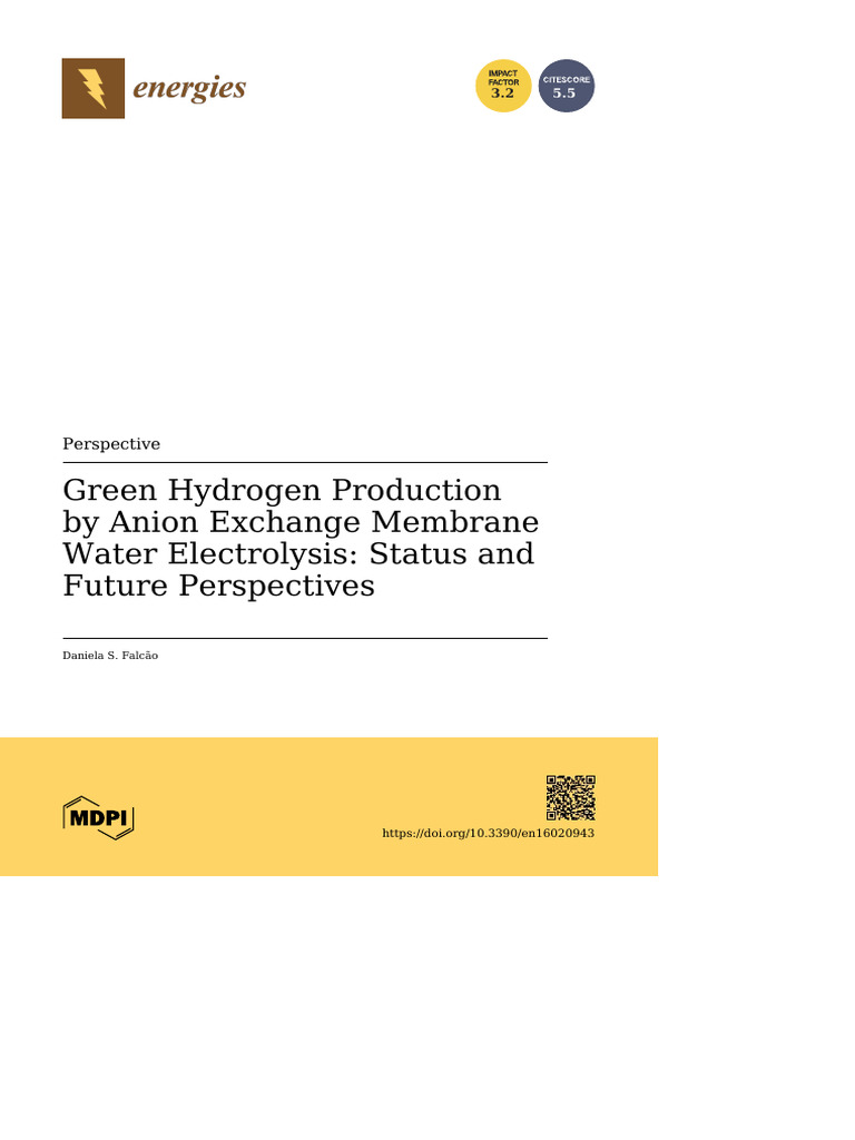 Green Hydrogen Production 1705921280 | PDF | Materials | Physical Chemistry