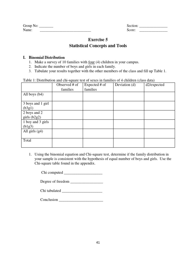 Genetics Lab Exercise 5 - Statistical Concepts and Tools | PDF Genetics Lab Exercise 5 - Statistical Concepts and Tools | PDF