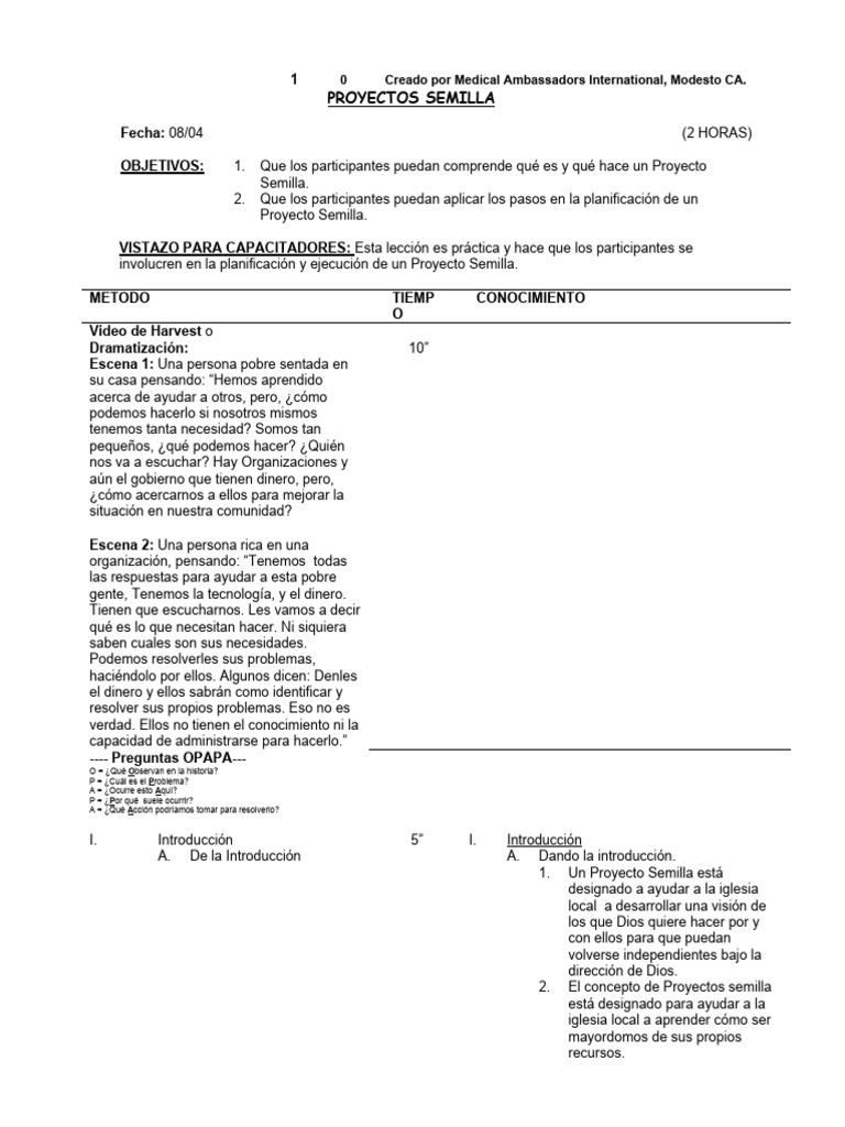 Proyectos Semilla | PDF | Jesús | Oración