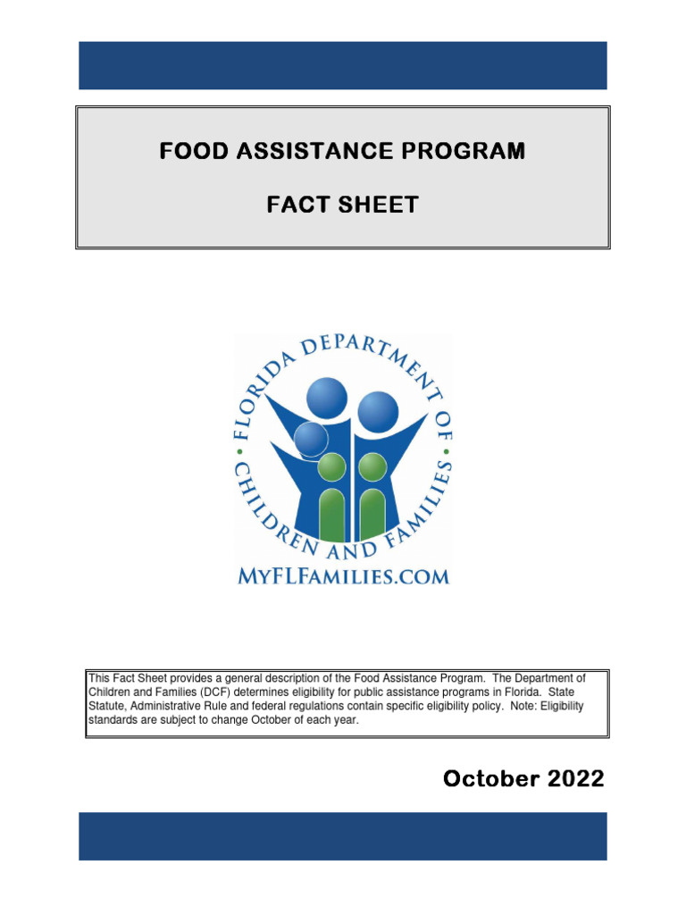 Food Assistance Fact Sheet 2022 | PDF | Tax Deduction | Supplemental ...