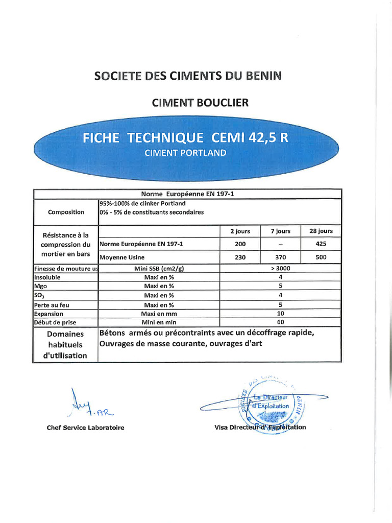 Fiches Techniques SCB NOCIBE SCB LAFARGE | PDF
