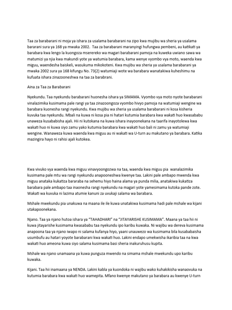 Taa Za Barabara-WPS Office | PDF