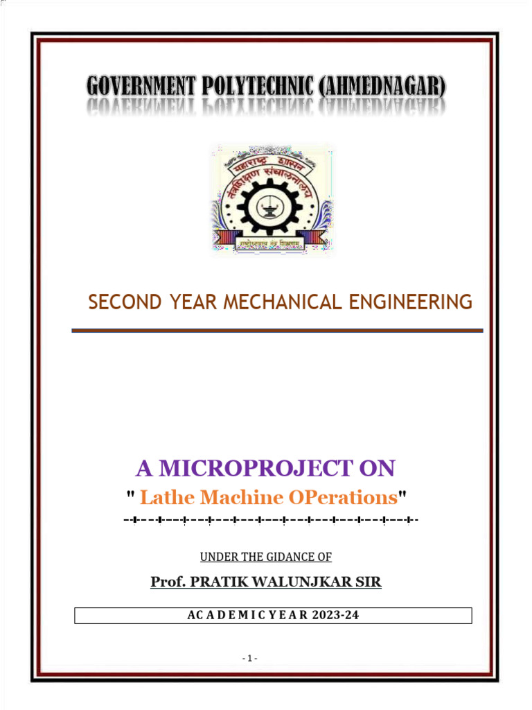 MPR Micro Project Report | Download Free PDF | Metalworking | Machines