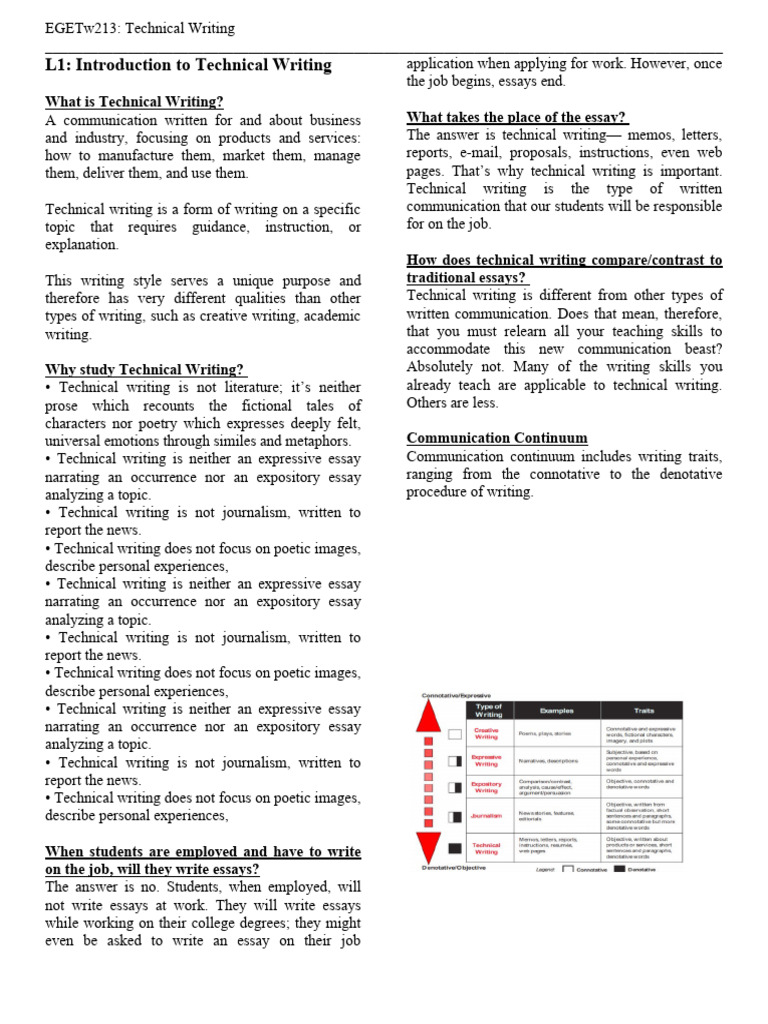 Technical Writing | PDF | Essays | Paragraph