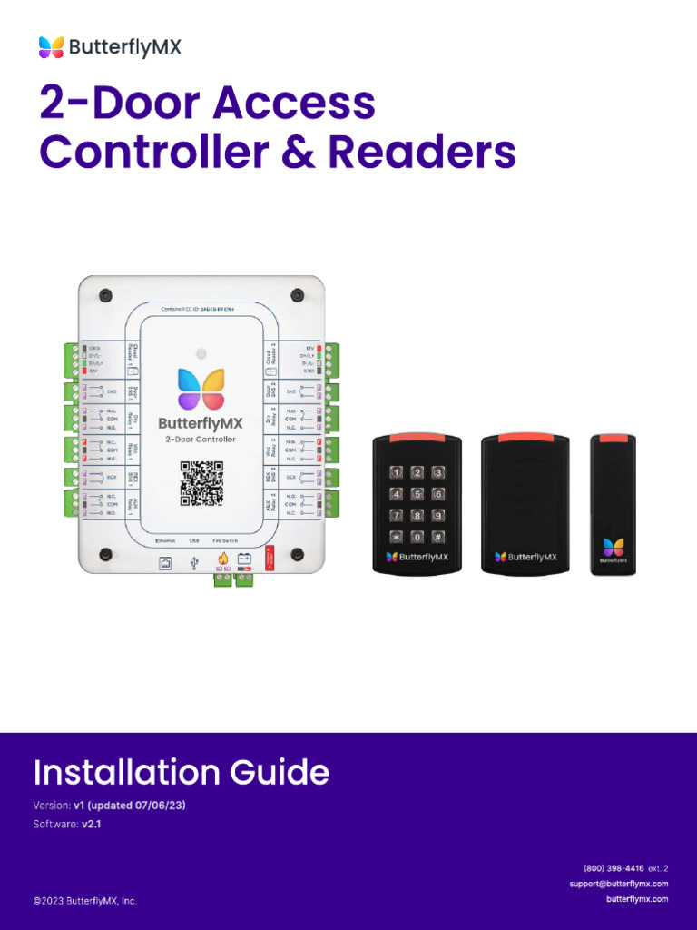 Butterflymx Cloud Controller and Access Reader Installation Guide | PDF ...