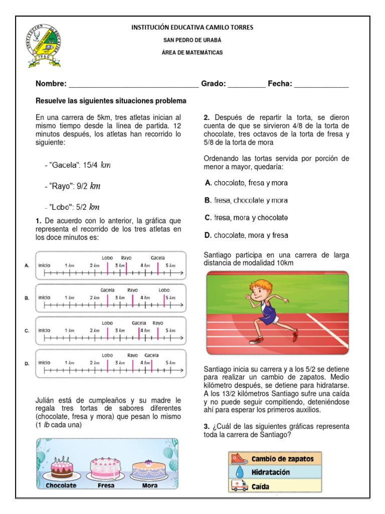 Fracciones en La Recta Numérica | PDF