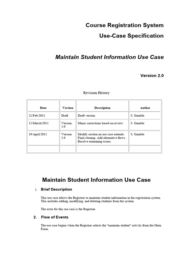 Maintain Student Information Use Case | PDF | Use Case | Computer ...