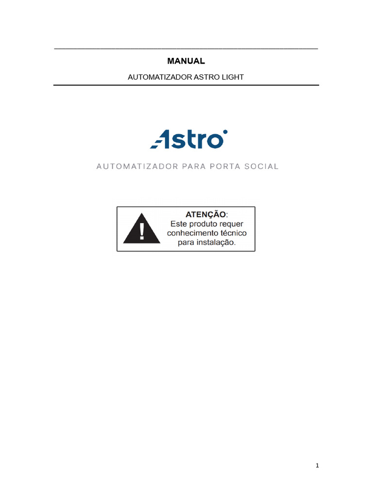 Manual de Instalação Astro Light | PDF