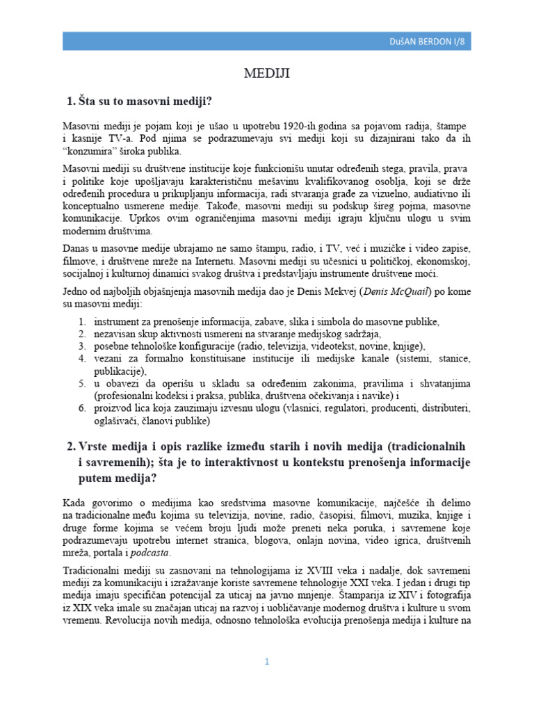 Mediji | PDF