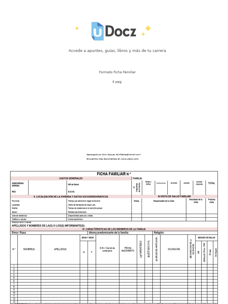 Ficha Familiar | PDF