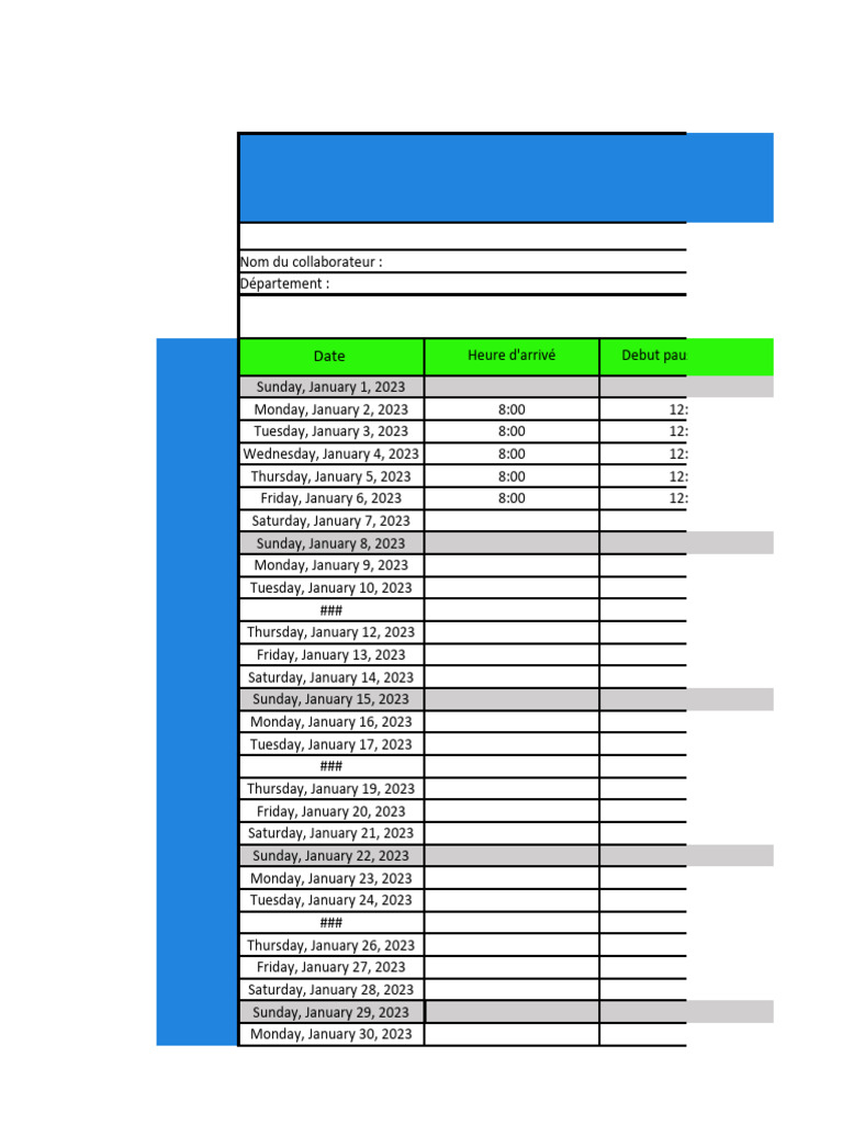 Feuille de Pointage | PDF