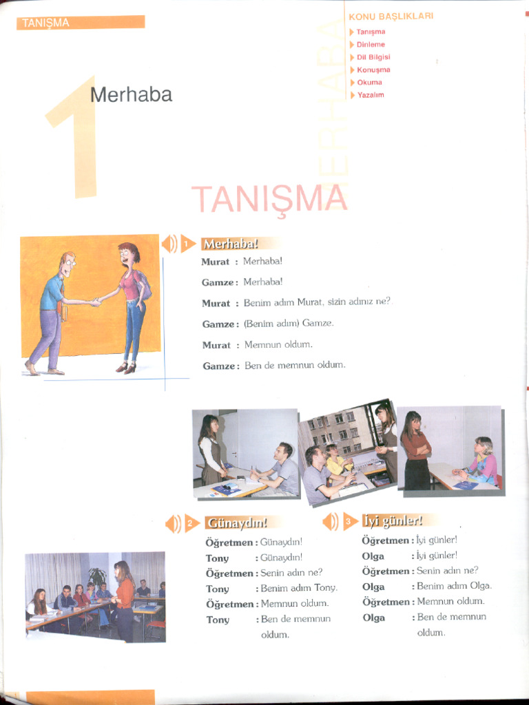 Turkish Language Course Book Unit 1 | PDF