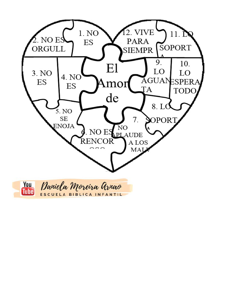 Corazon Rompecabeza 1 Corintios 13 para Niños | PDF