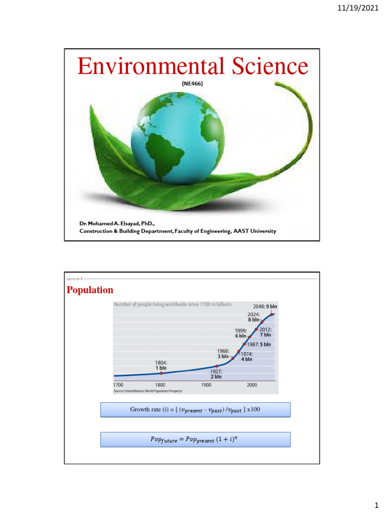 Lecture 6 Population and Environment Measurment | PDF | Parts Per Notation | Mole (Unit)