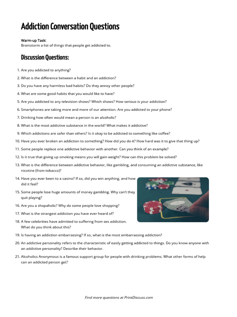 Addiction Questions | PDF