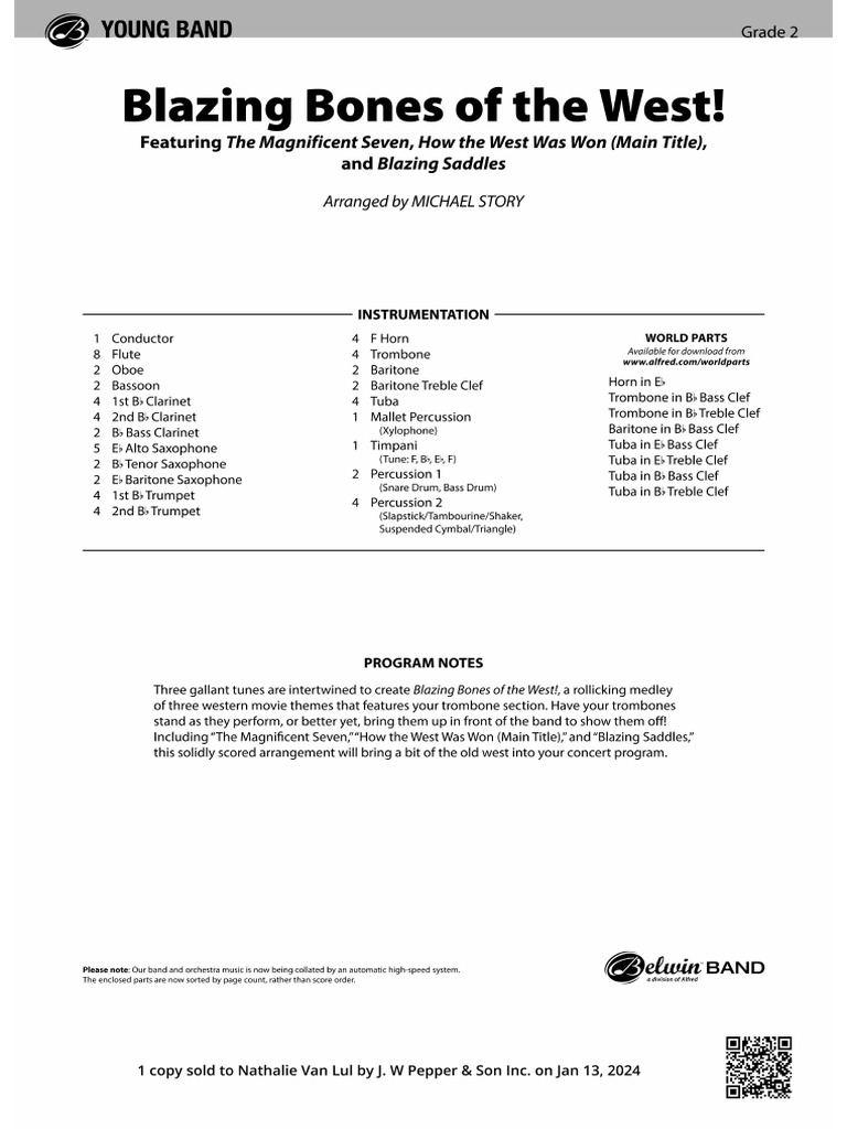 Blazing Bones of The West Trombone Section | PDF