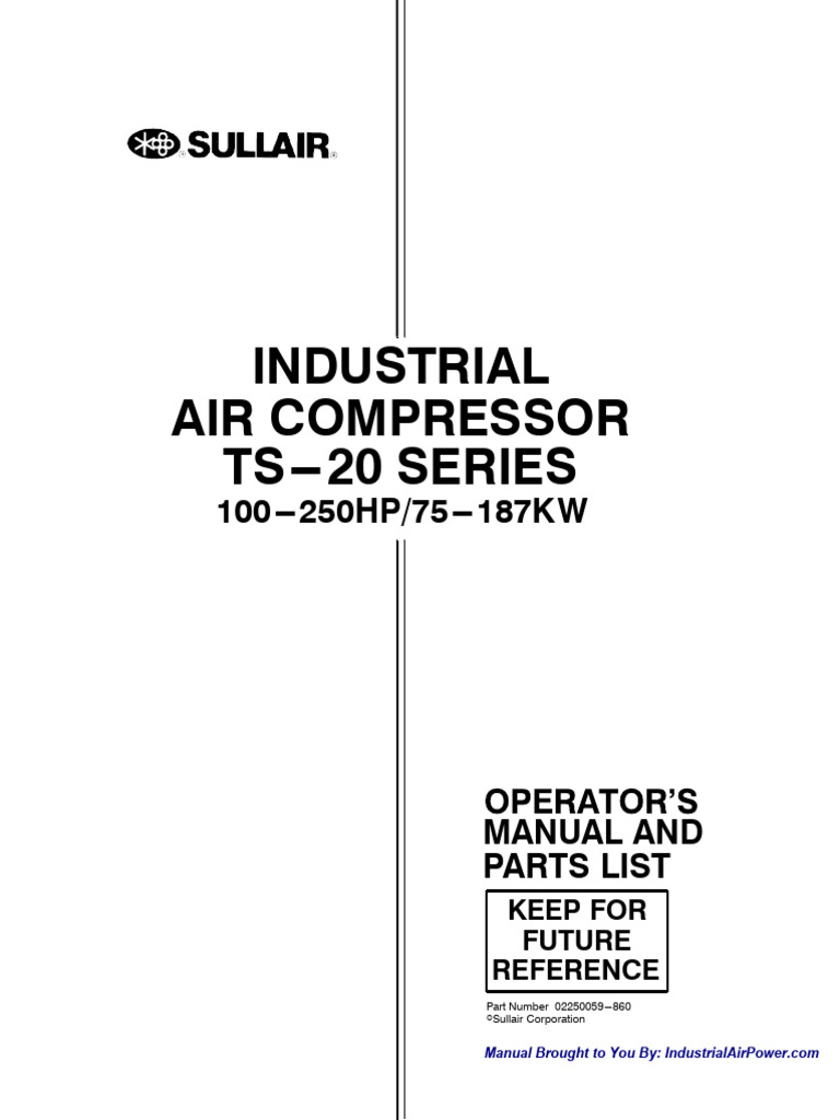 Sullair TS-20 Air Compressor Manual | PDF