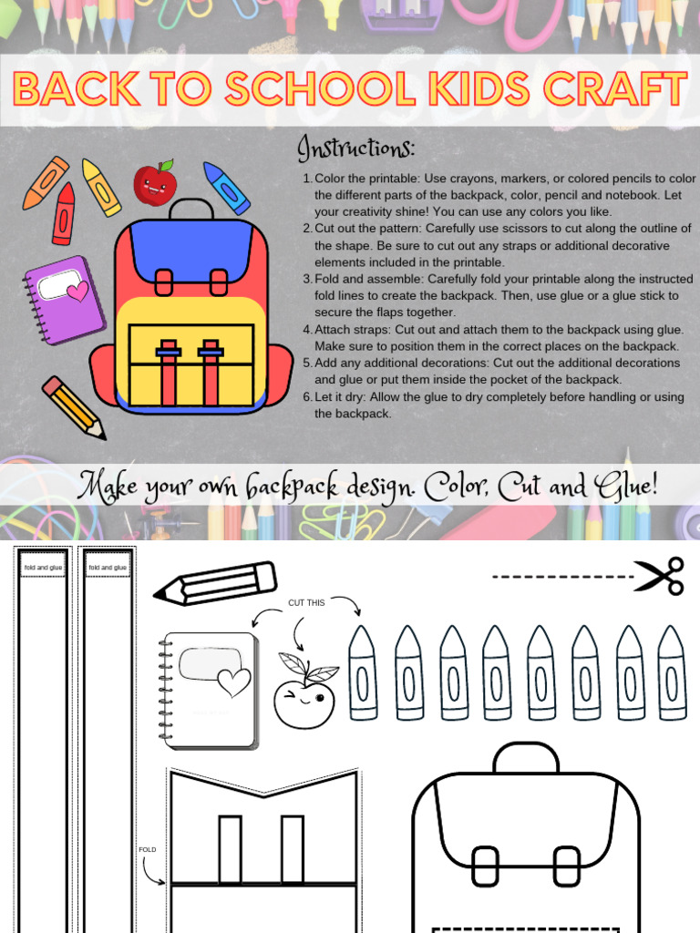 DIY Backpack Craft for Kids | PDF
