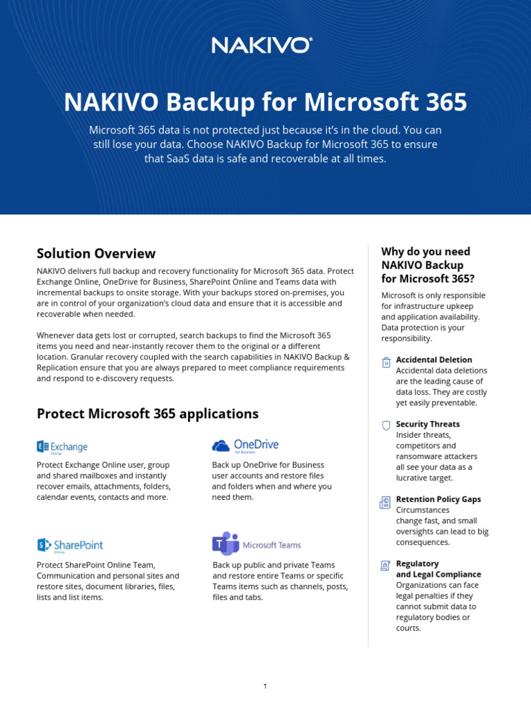Microsoft Office 365 Solution Brief | PDF | Backup | Share Point