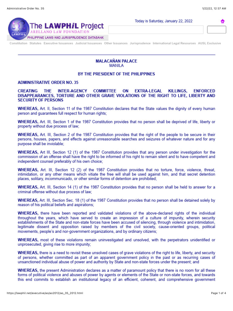 Administrative Order No. 35 | PDF | Prosecutor | Justice