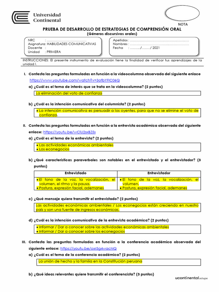 PA1 Prueba de Desarrollo - SOLUCIONARIO | PDF
