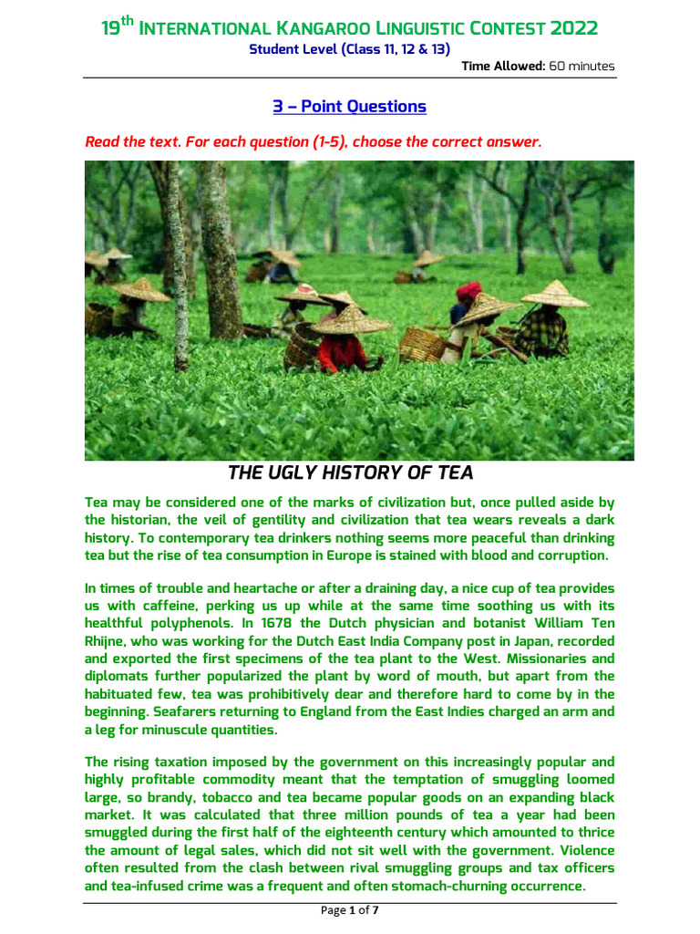 A-IKLC 2022 Student Final | PDF | Tea | Smuggling