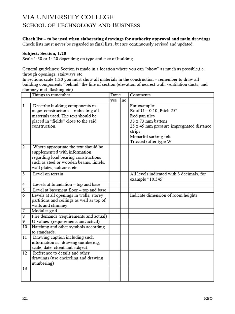 Check List - Section | PDF | Wall | Real Estate