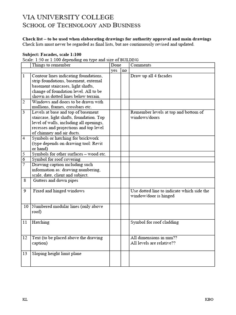 Facade Drawing Approval Checklist | PDF | Computers