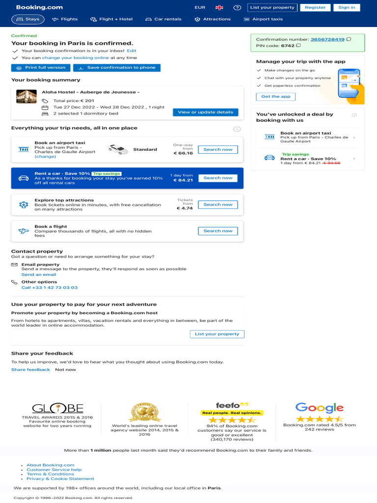 Confirmation | PDF | Booking.Com