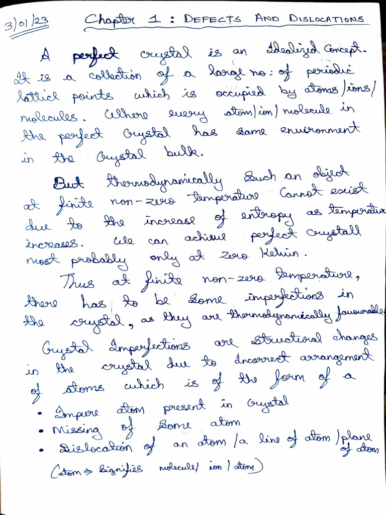 CMP Chapter 1 Defects and Dislocations | PDF