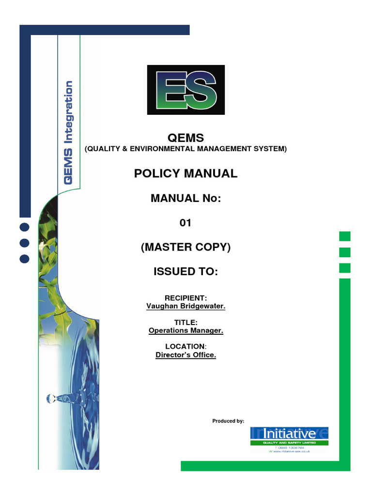 09 ES QEMS Policy Manual | PDF