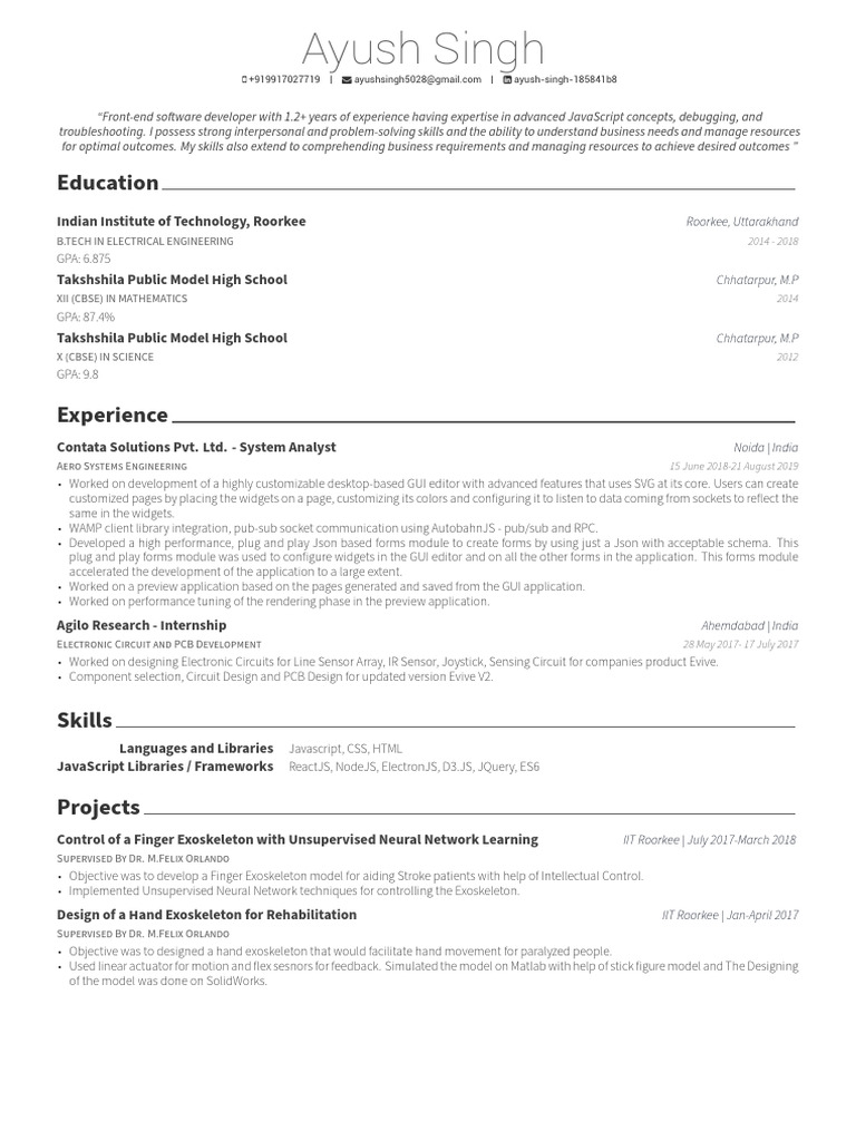 Ayush CV | PDF