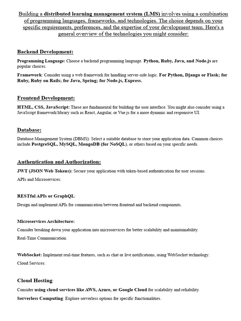 Building A Distributed Learning Management System | PDF | Software Architecture | Systems ...