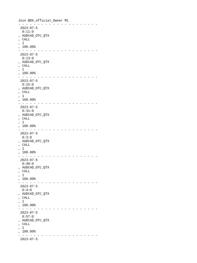 100 - 100 - CALL - M1 - DX-Official Otc Bot | PDF | Business