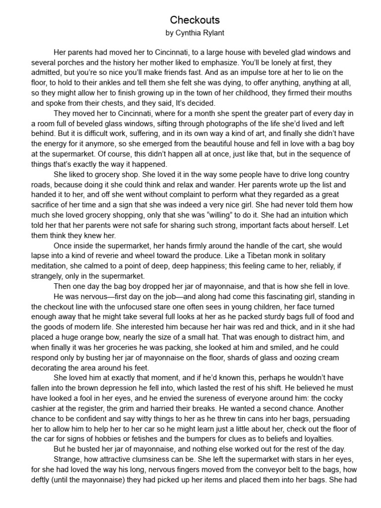 Checkouts by Cynthia Rylant | PDF